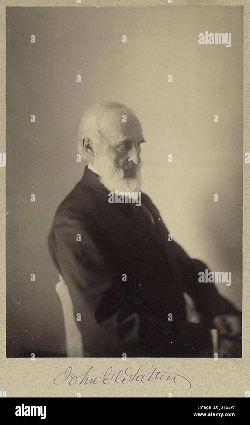 John Greenleaf Whittier seated Stock Photo - Alamy