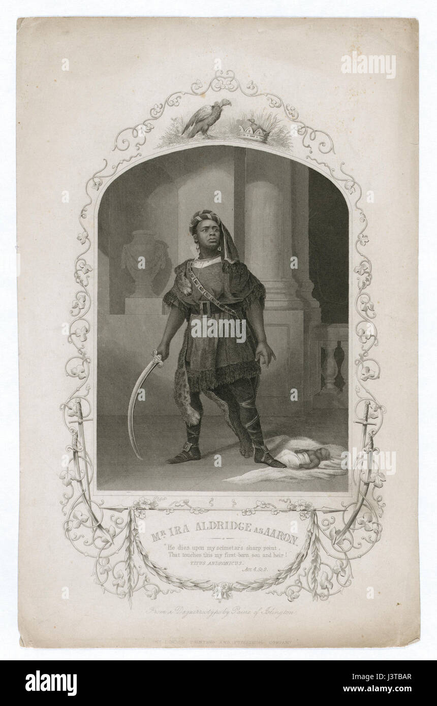Ira Aldridge, a prominent African American actor, performed as Aaron in ...