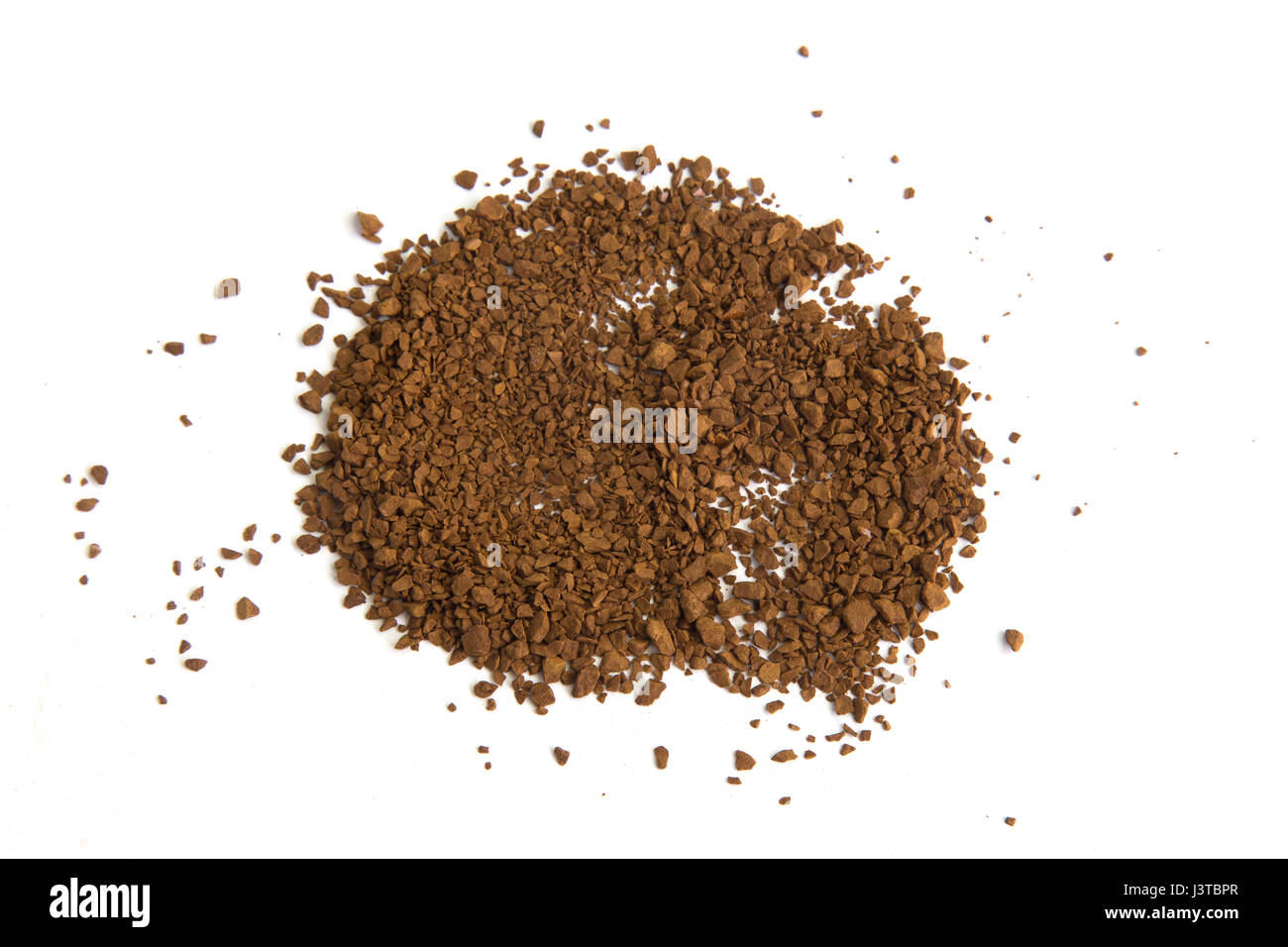 Pile of fresh ground coffee powder isolated on white background Stock ...