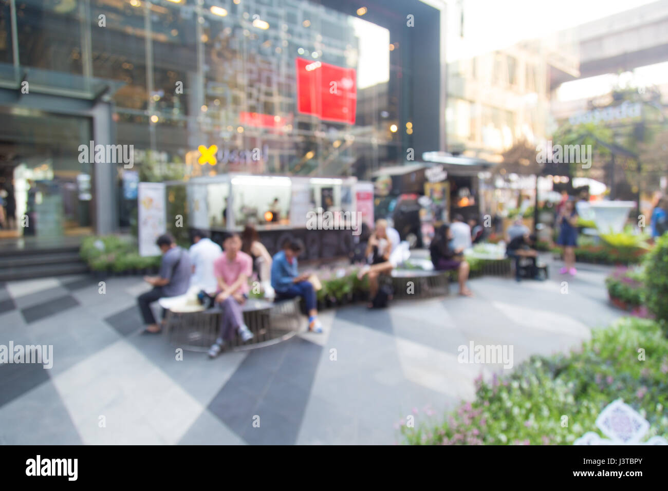 abstract blur outdoor in shopping mall for background Stock Photo - Alamy