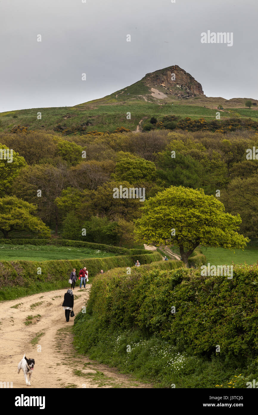 Long pathway to Roseberry Topping Stock Photo - Alamy