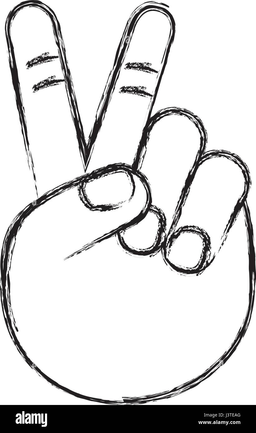 Creative victory hand background Black and White Stock Photos & Images ...