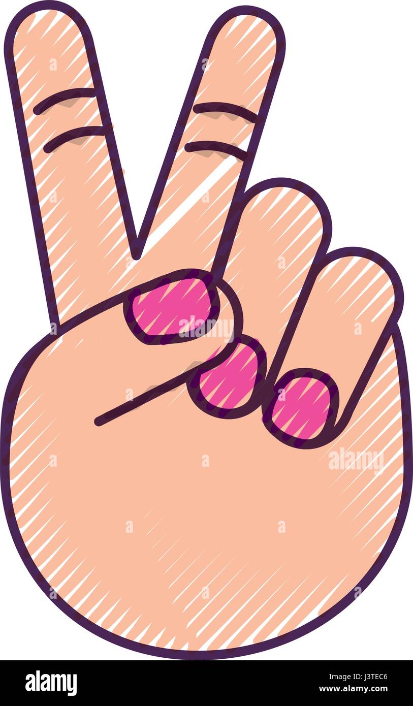 Hand peace sign pop Stock Vector Images - Alamy