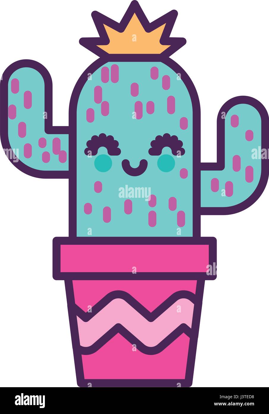 Vector kawaii flower pot Stock Vector Images - Alamy