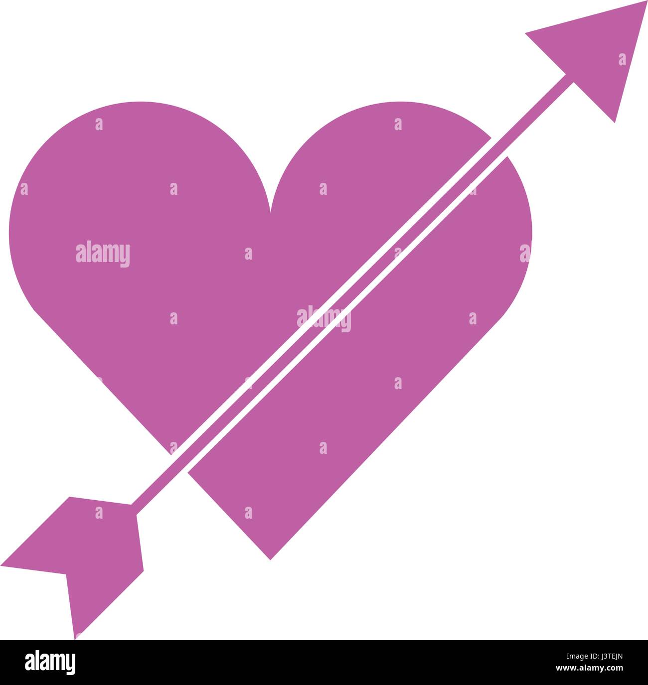cute heart love with arrow Stock Vector Image & Art - Alamy