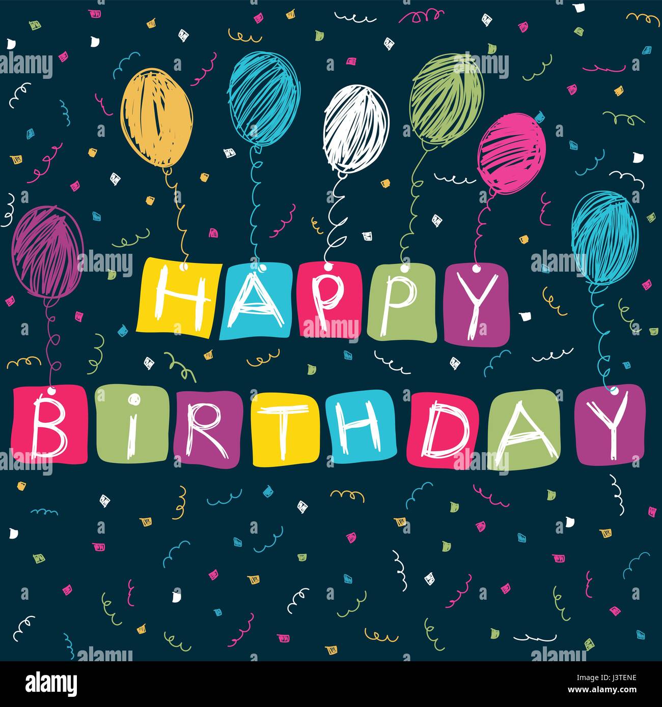 Childrens drawing happy new Stock Vector Images - Alamy