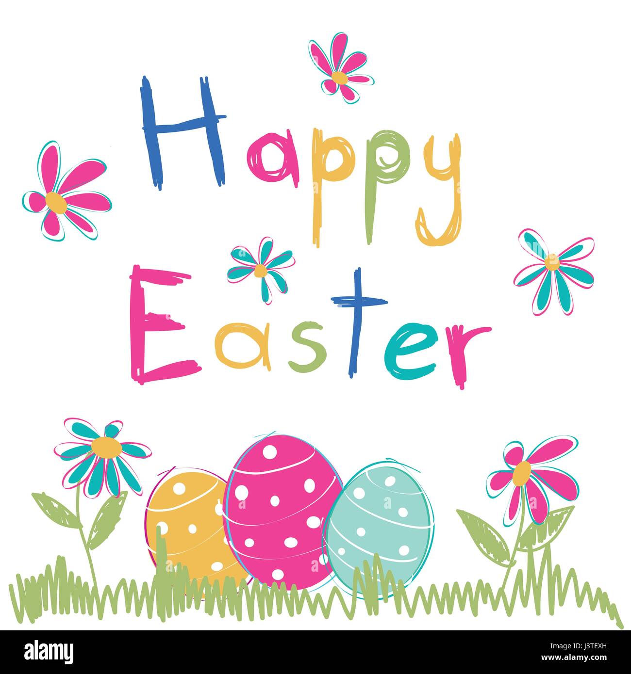 Happy easter egg daisy Stock Vector Images - Alamy