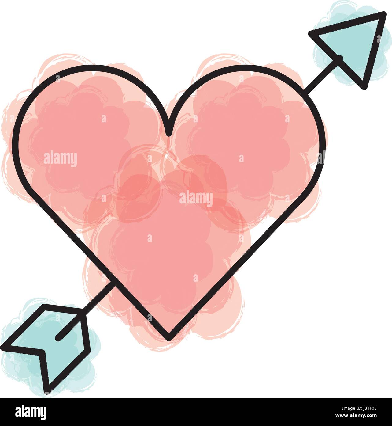 cute heart love with arrow Stock Vector Image & Art - Alamy