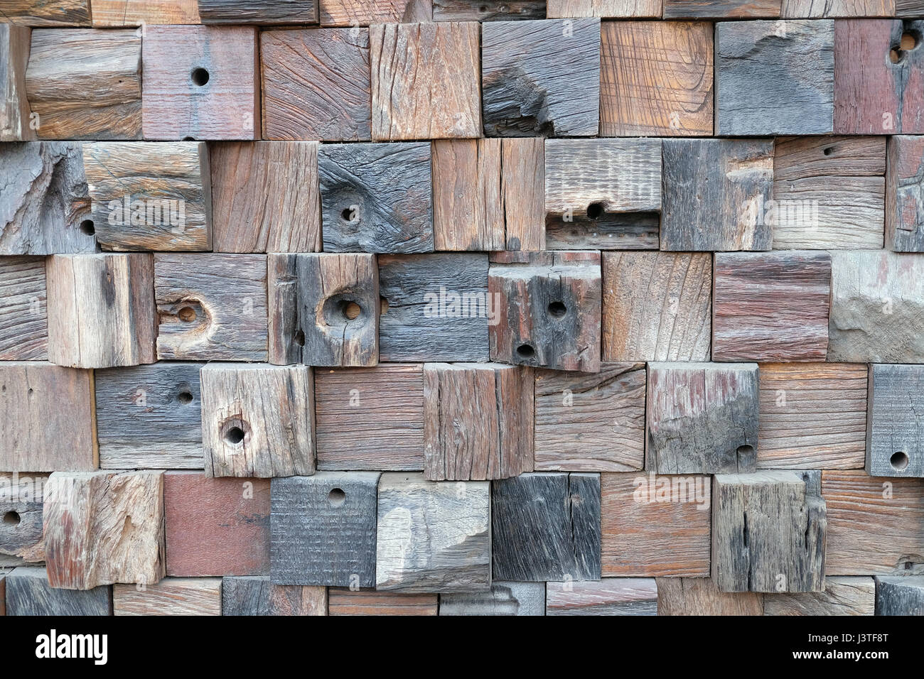 Wood patterns on the house facade along the Grand Canal, ancient town ...