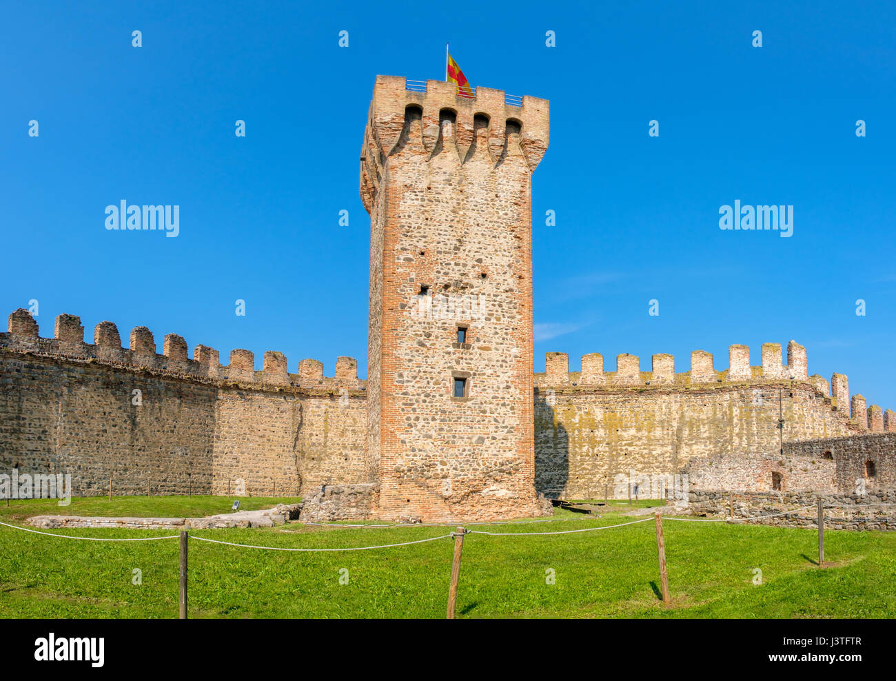 single tower castle ruin in Este , Padua province , Veneto region Italy ...