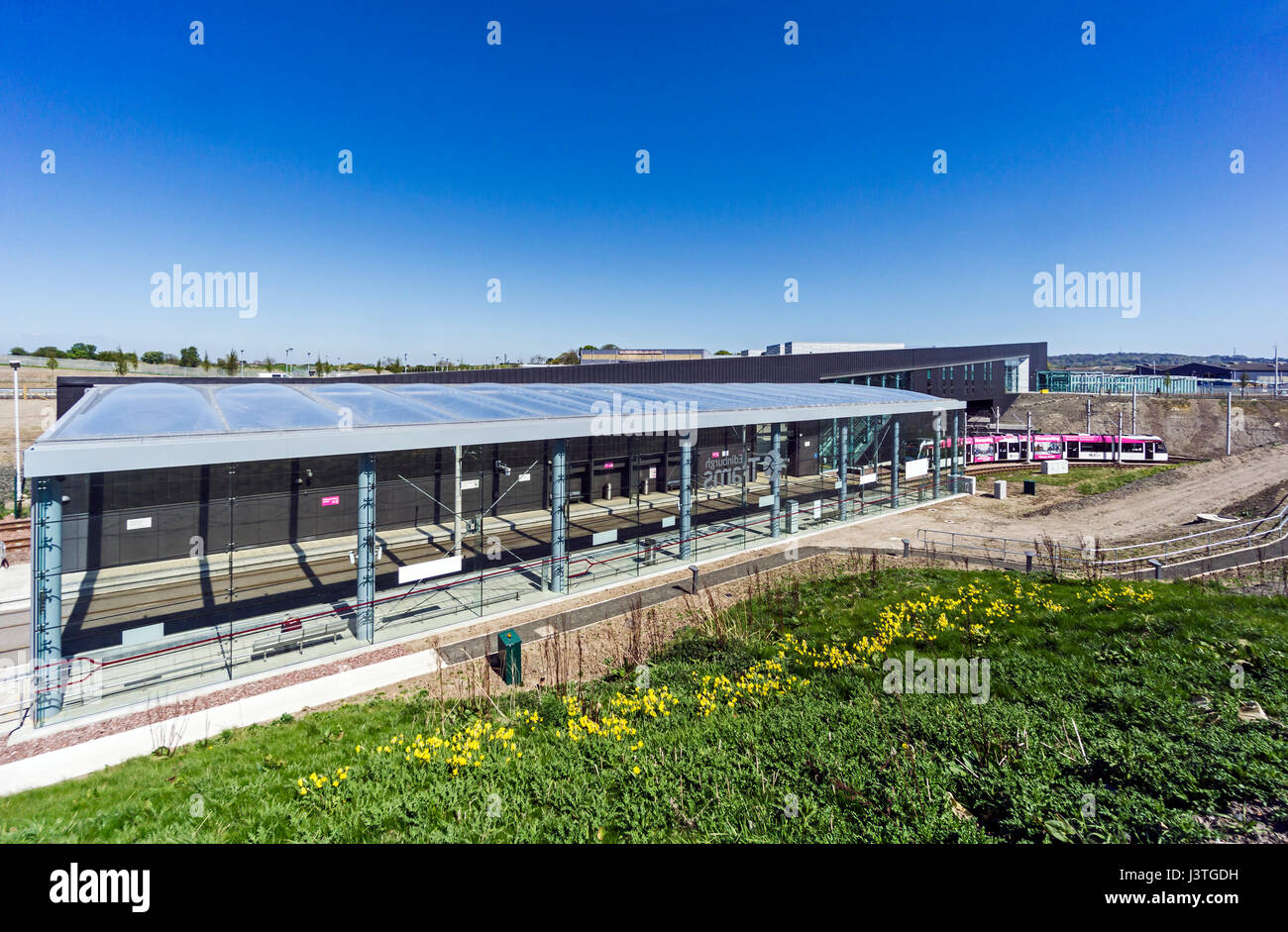 Transport for Edinburgh tram at Edinburgh Gateway tram stop in ... Transport for Edinburgh tram at Edinburgh Gateway tram stop in ...