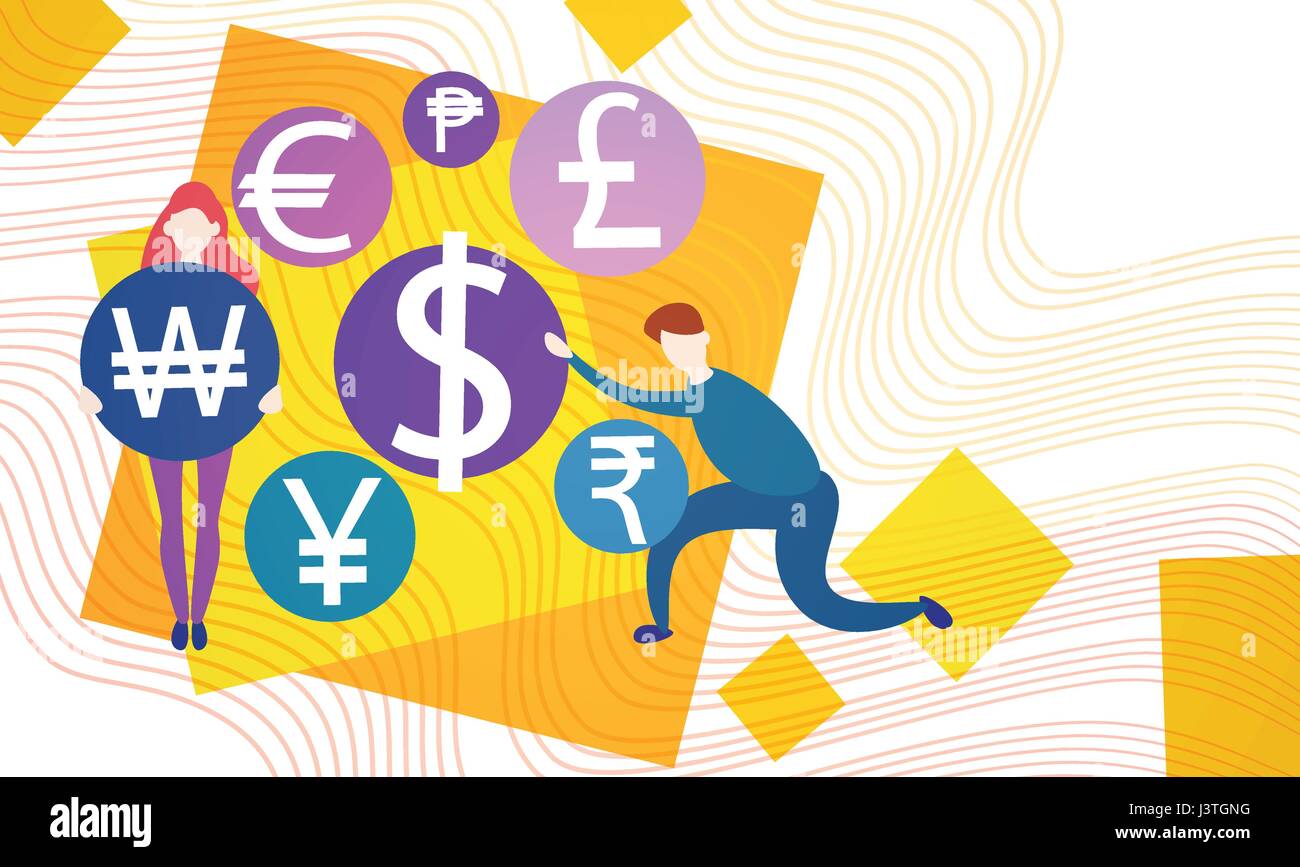 Business People Currency Sign Money Exchange Concept Stock Vector Image ...