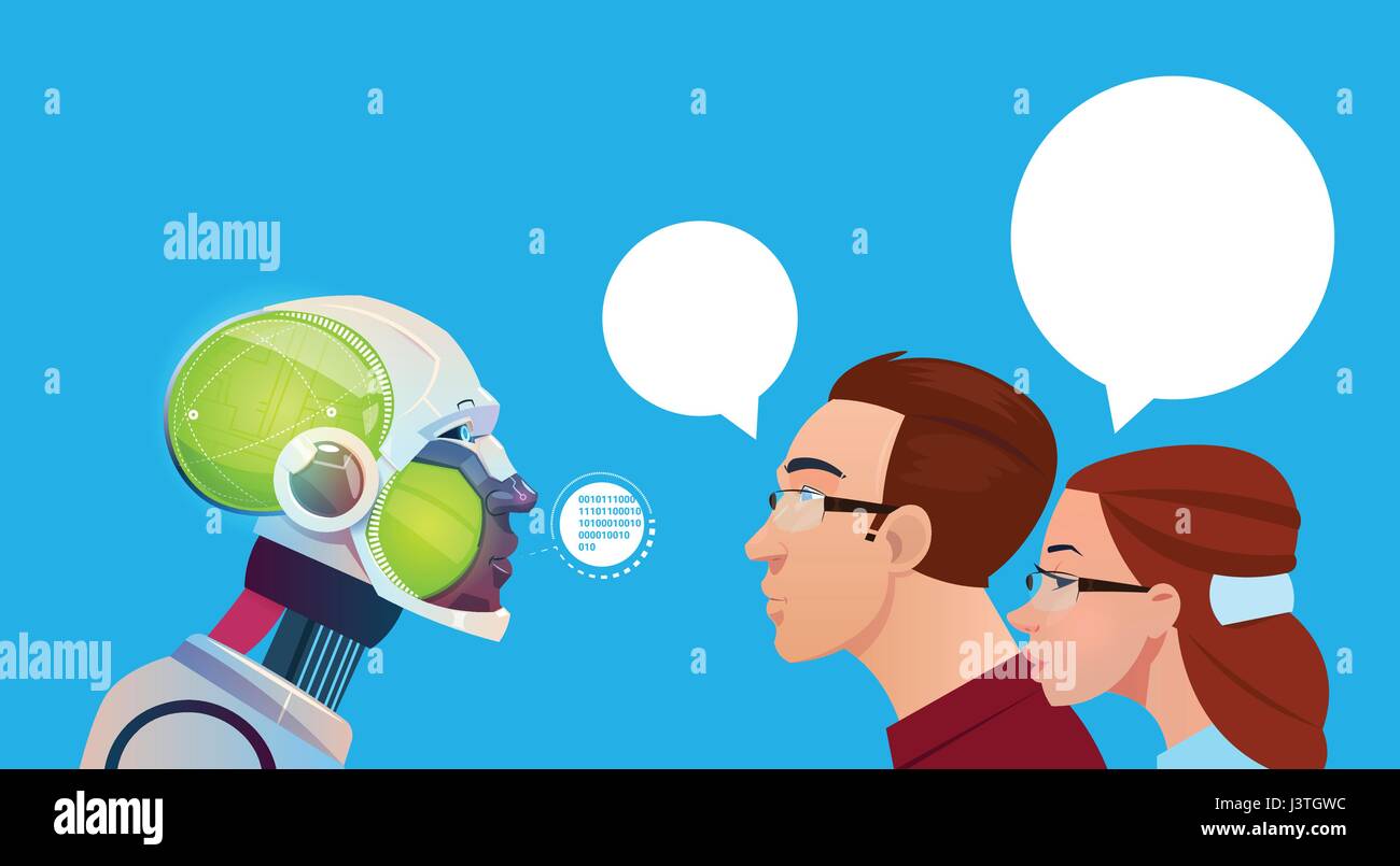 Artificial intelligence robot woman head Stock Vector Images - Alamy