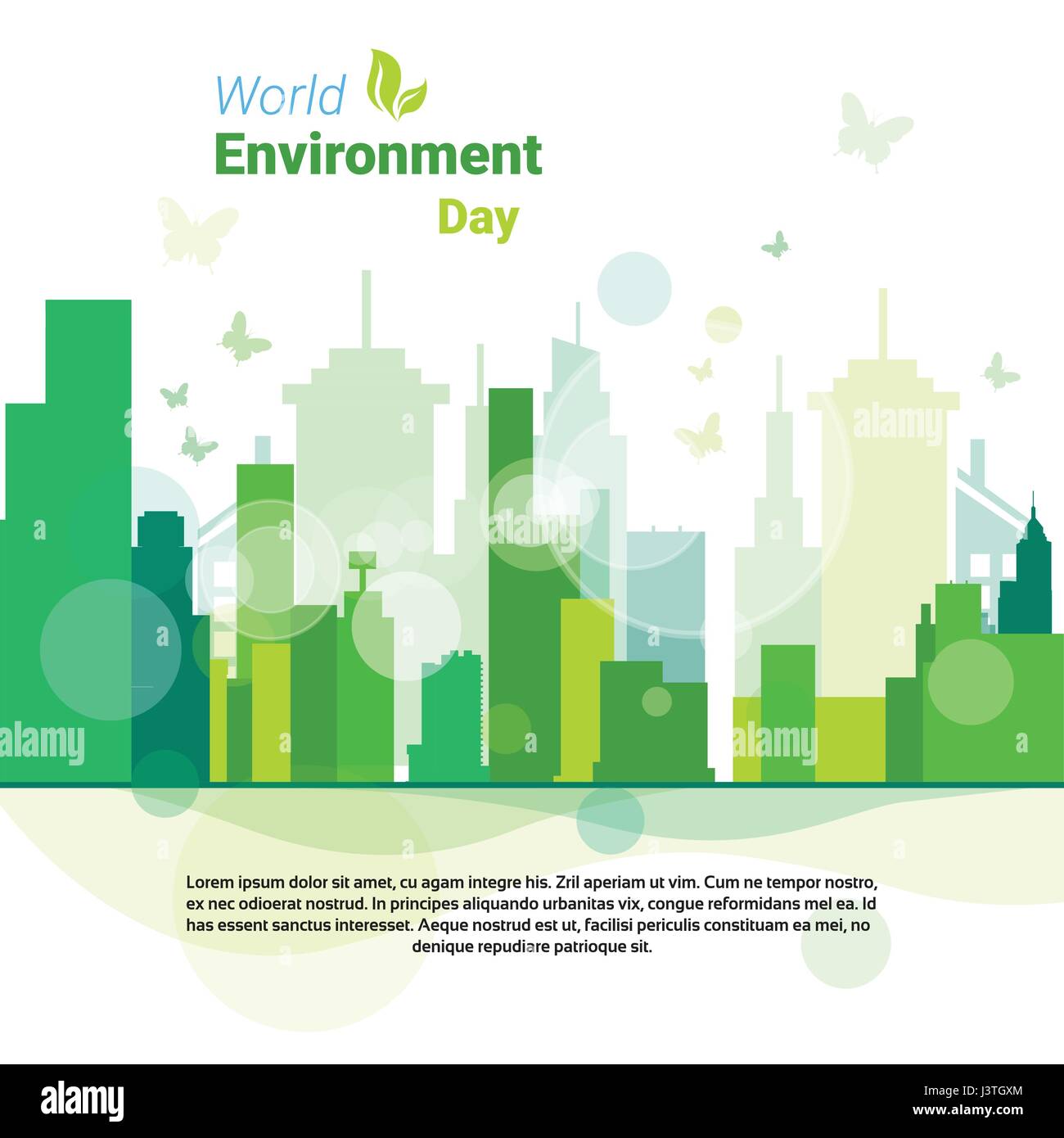 Green City World Environment Day Ecology Protection Holiday Greeting ...