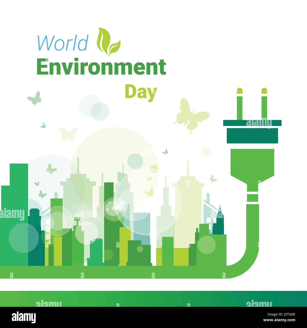 Green City World Environment Day Ecology Protection Holiday Greeting ...