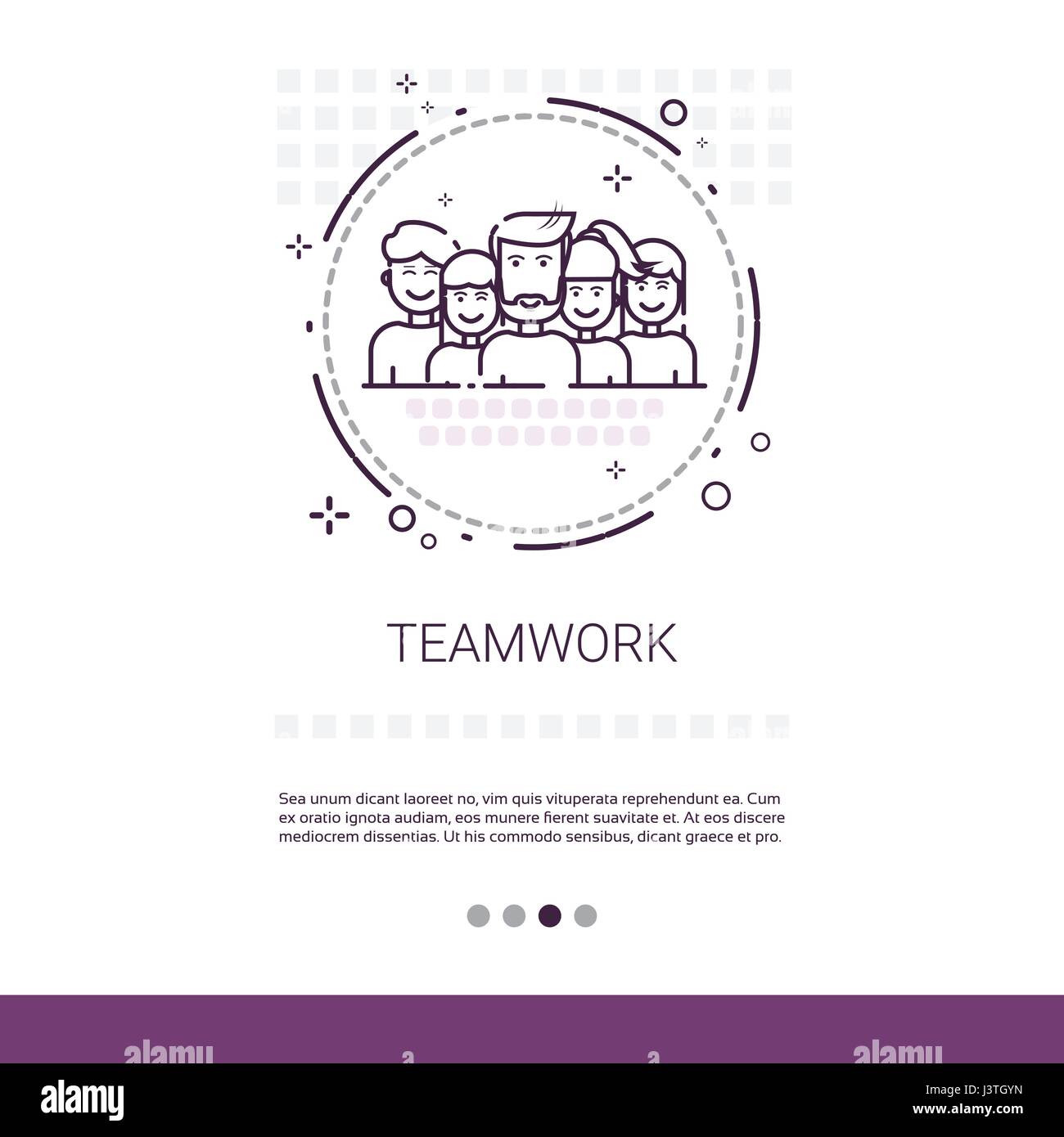Teamwork Management Business Team Banner with Copy Space Stock Vector ...