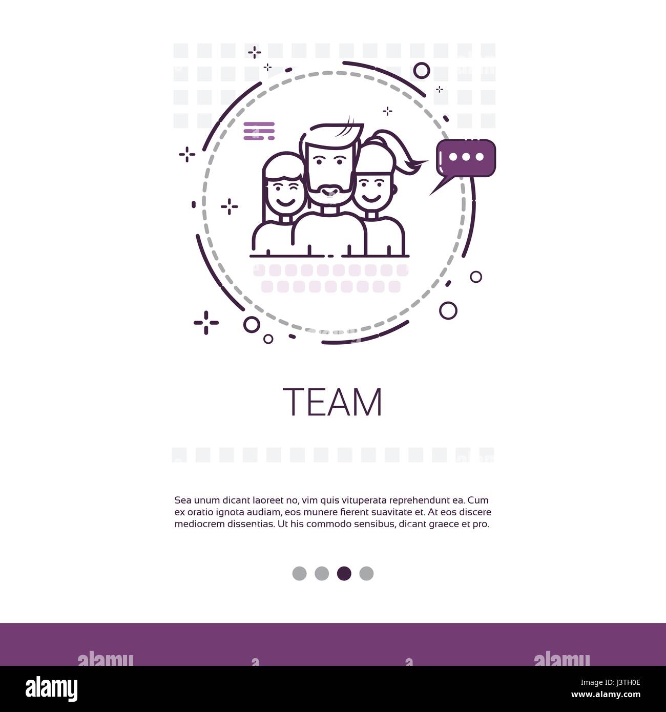 Teamwork Management Business Team Banner with Copy Space Stock Vector ...