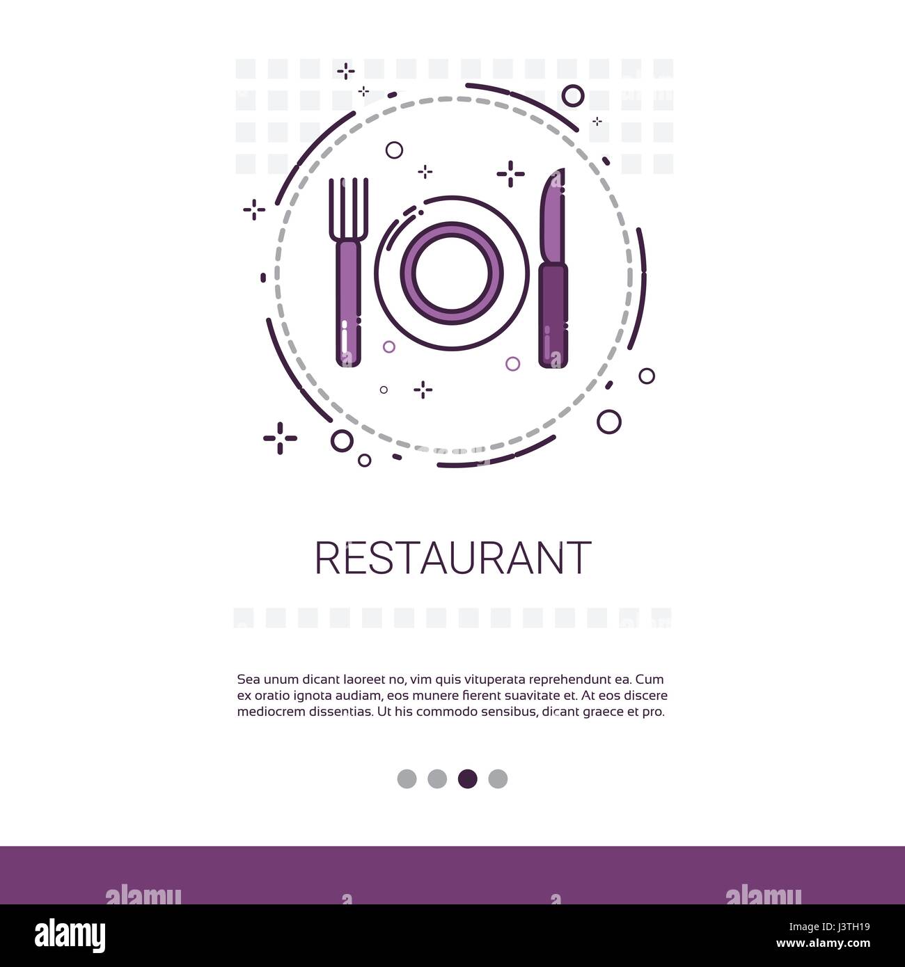 Restaurant Table Dish Food Service Banner With Copy Space Stock Vector ...