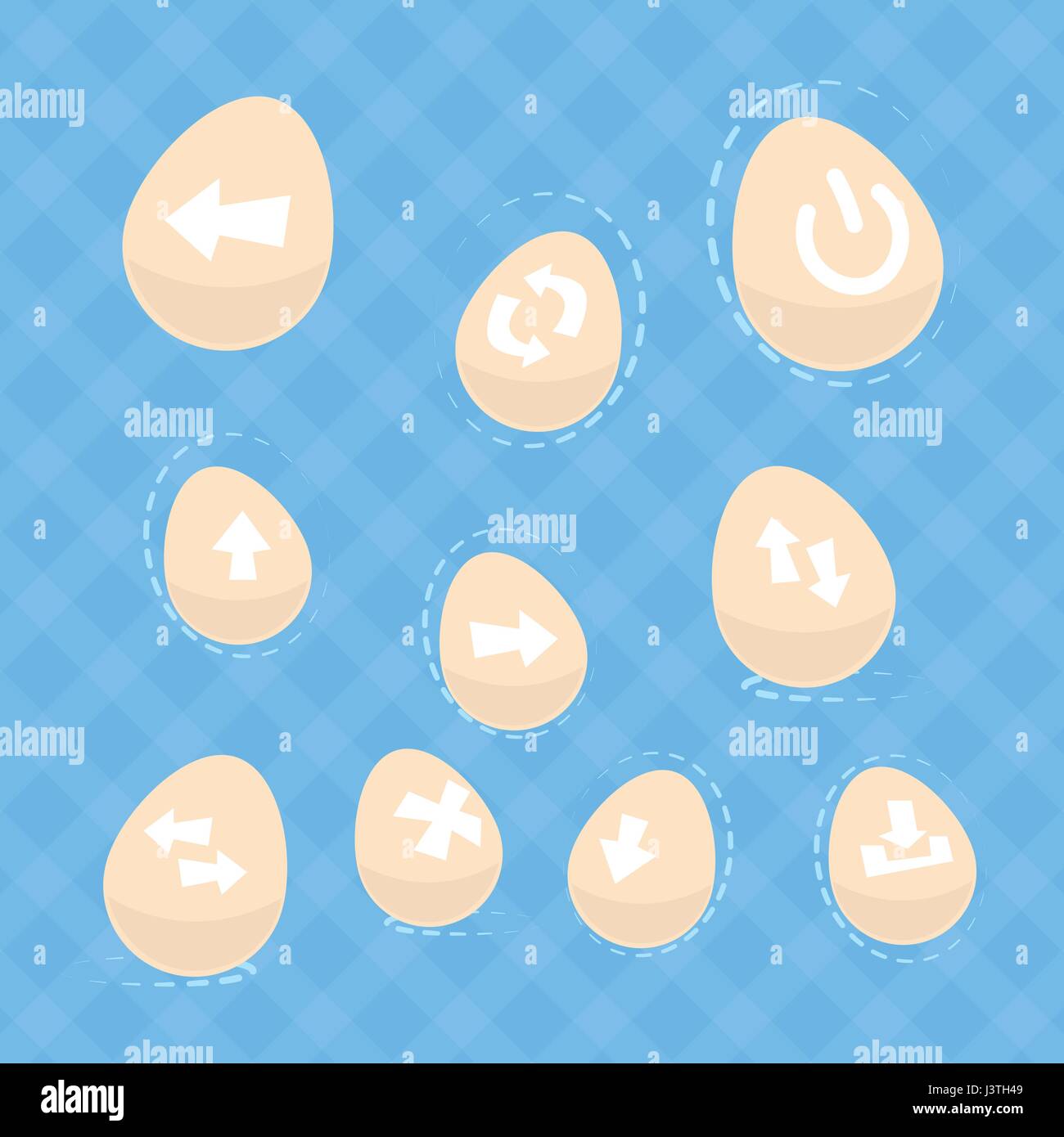 Arrow Collection Navigation Buttons Icons On Eggs Set Stock Vector ...