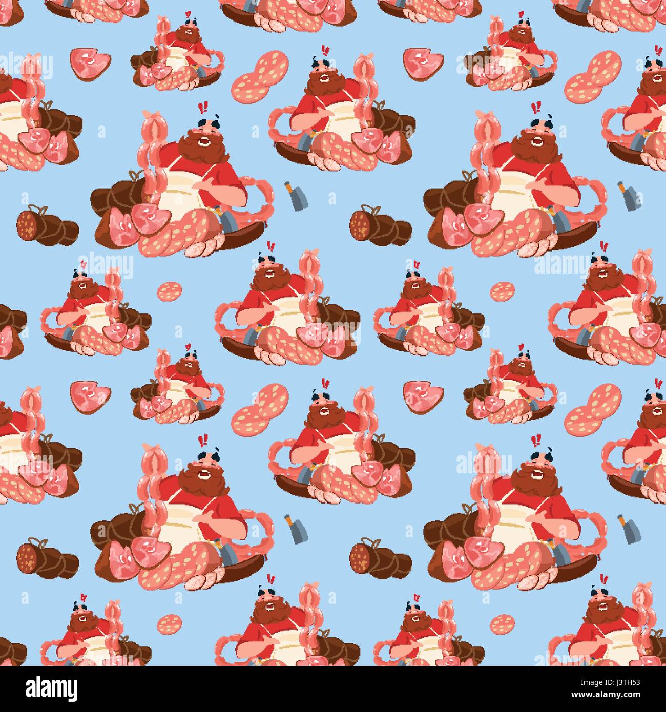 Butcher Meat Farming Seamless Pattern Stock Vector Image & Art - Alamy