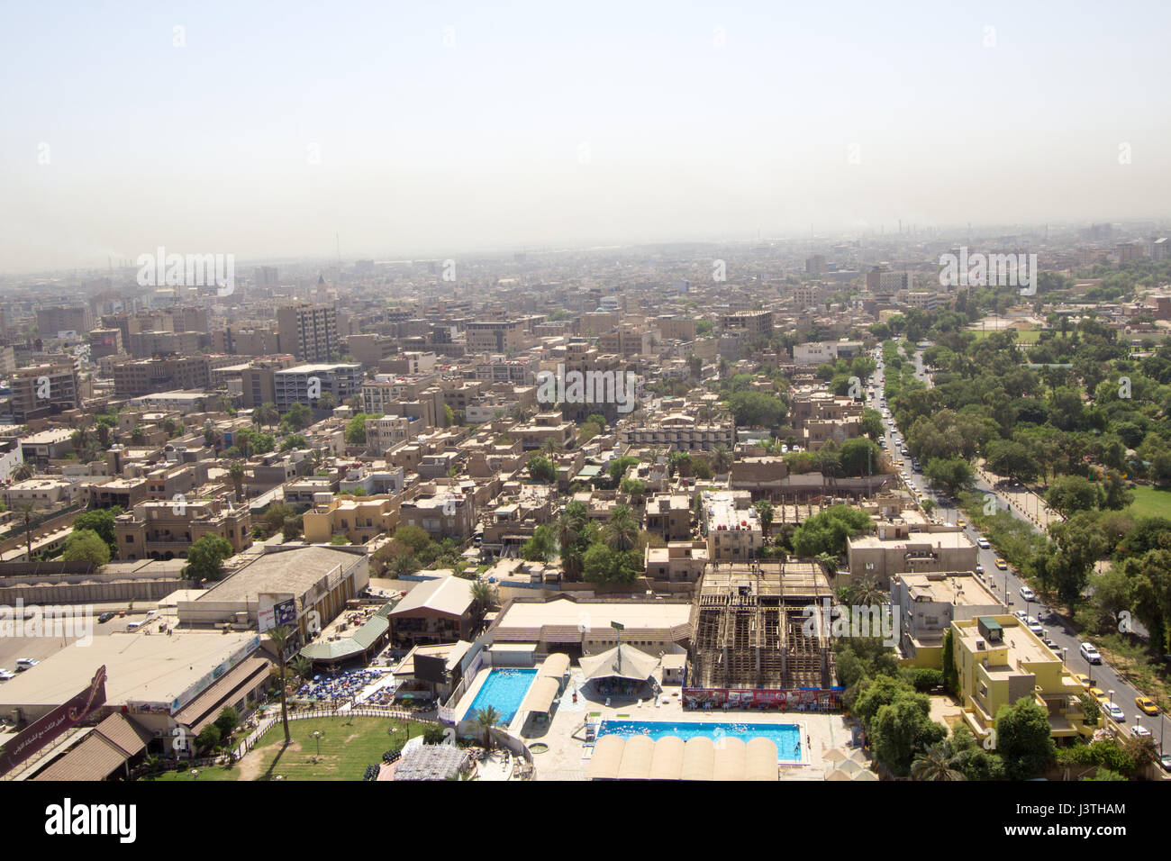 Aerial photo of the city of Baghdad, and shows where residential ...