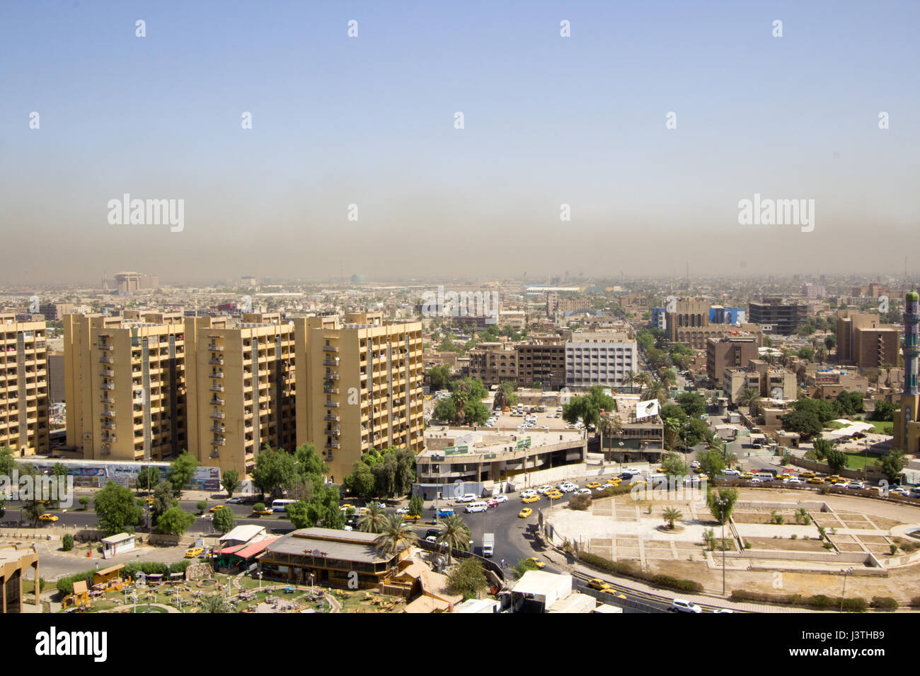 Aerial photo of the city of Baghdad, and shows where residential ...
