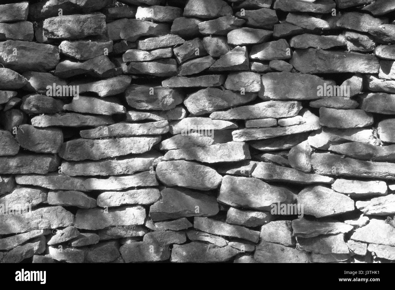 Dry stone wall detail Black and White Stock Photos & Images - Alamy