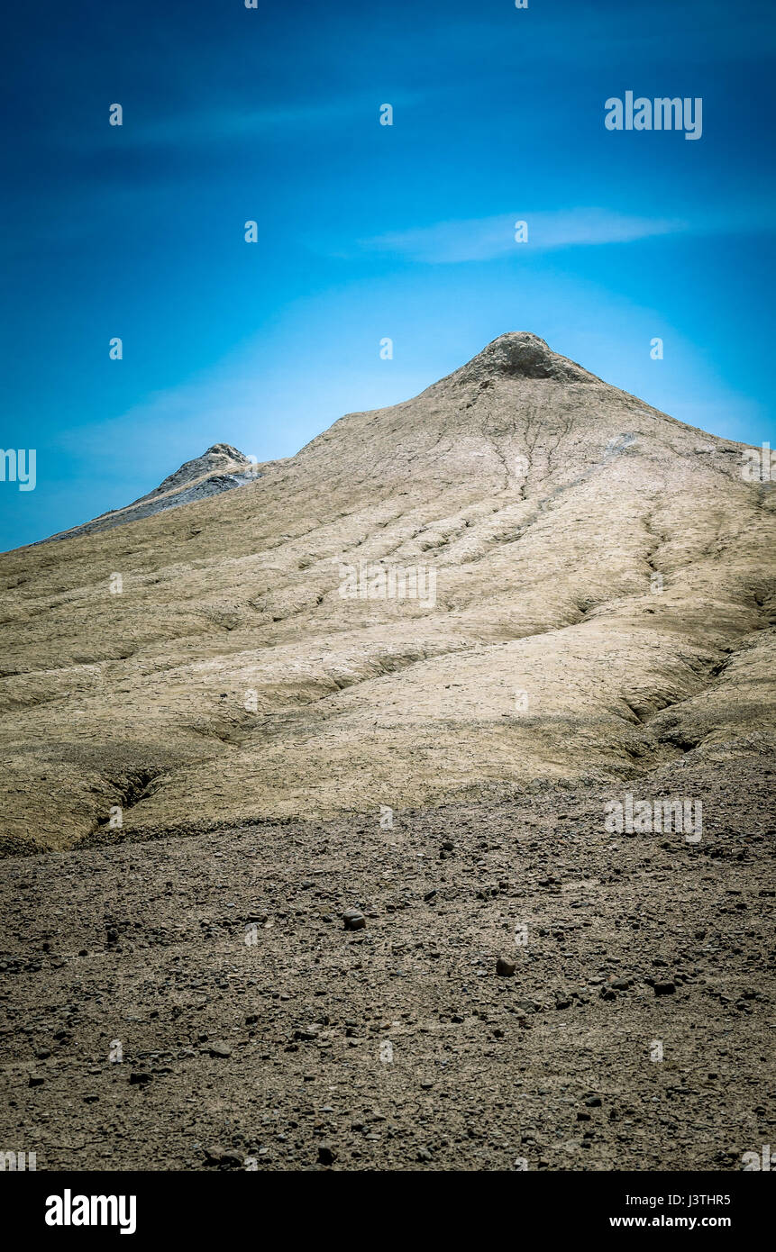 Muddy volcanoes, Buzau county, Romania. Active mud volcanoes landscape ...