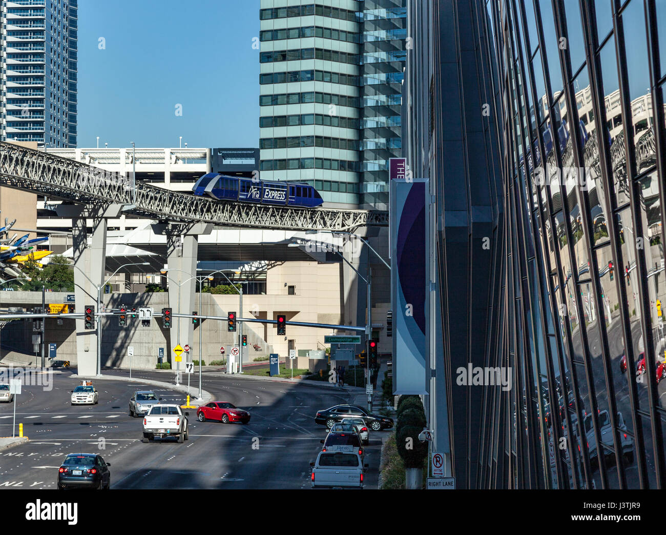 View of the Monorail in Las Vegas Stock Photo - Alamy