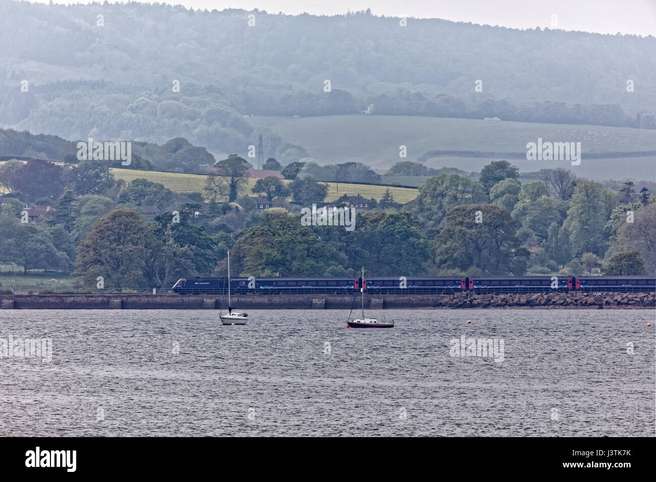 First Great Western intercity train on the Riviera Line adjacent to the ...