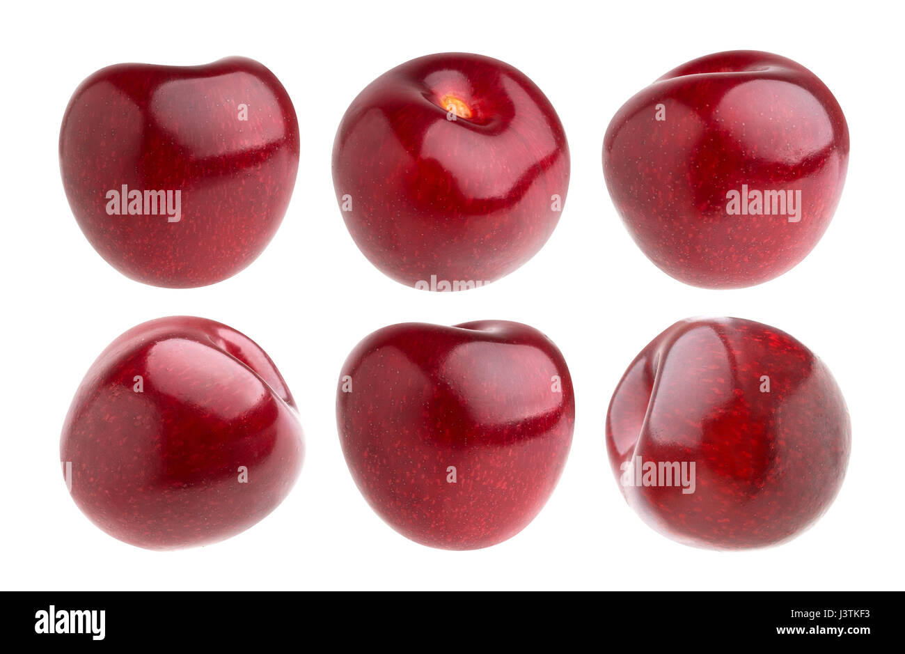 Isolated cherry. Collection of cherries isolated on white background ...