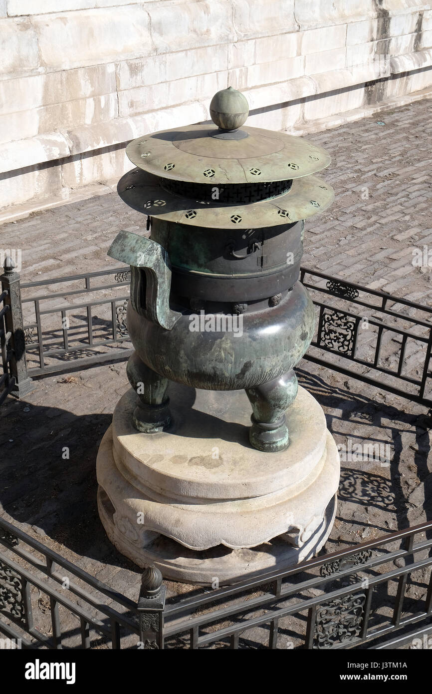 Ancient water jug in The Forbidden City, Beijing, China, February 23 ...