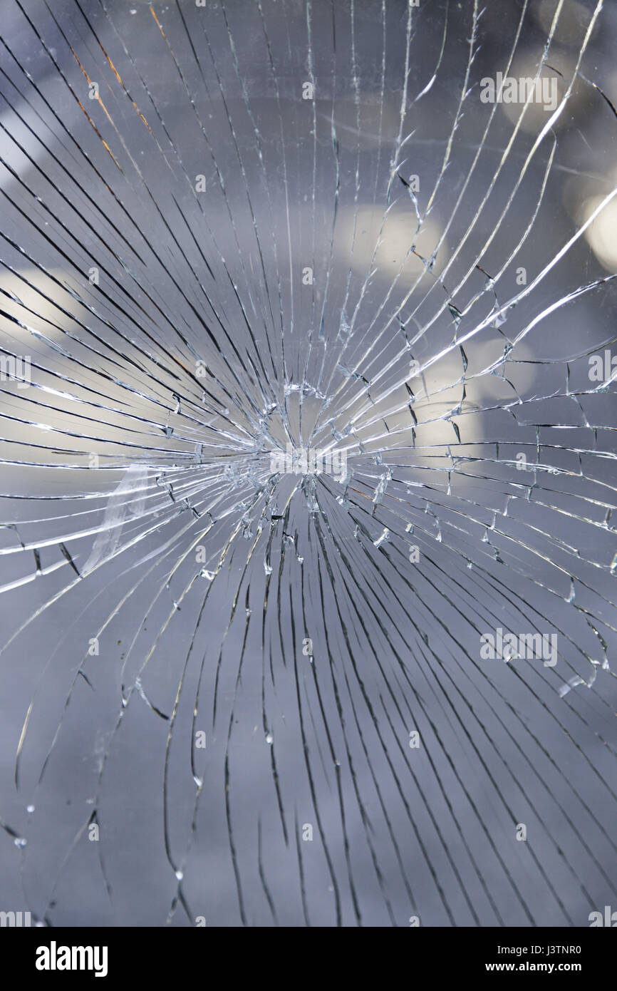 Broken glass, detail of an action of vandalism and violence Stock Photo ...