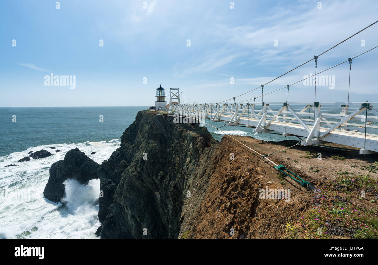 Bridge leading to the lighthouse at Point Bonita Marin County Stock ...