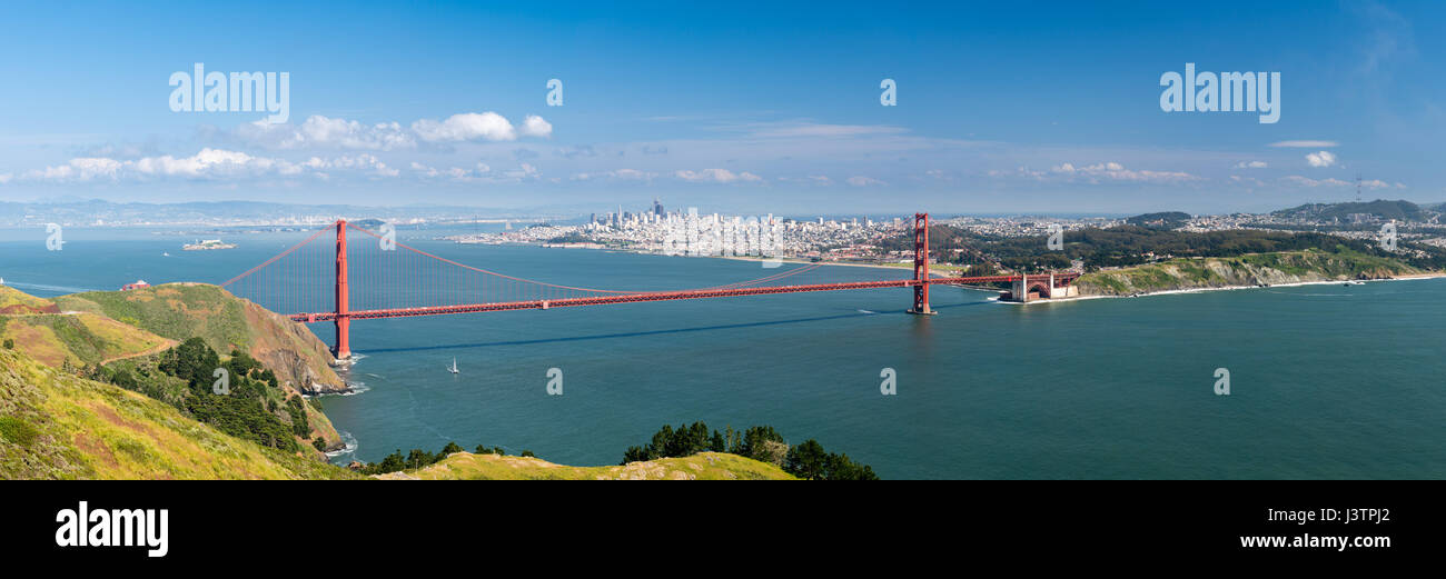 High definition panorama of the Golden Gate Bridge and San Francisco ...