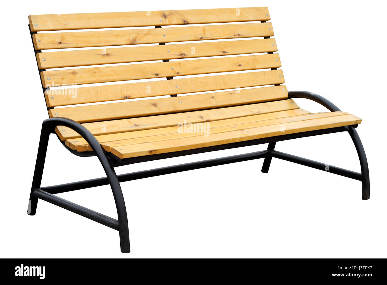 Yellow bench, isolated on white background Stock Photo - Alamy