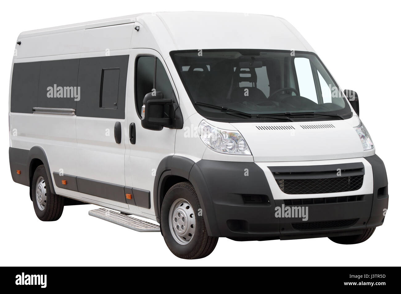 Modern white minibus isolated on white background Stock Photo - Alamy