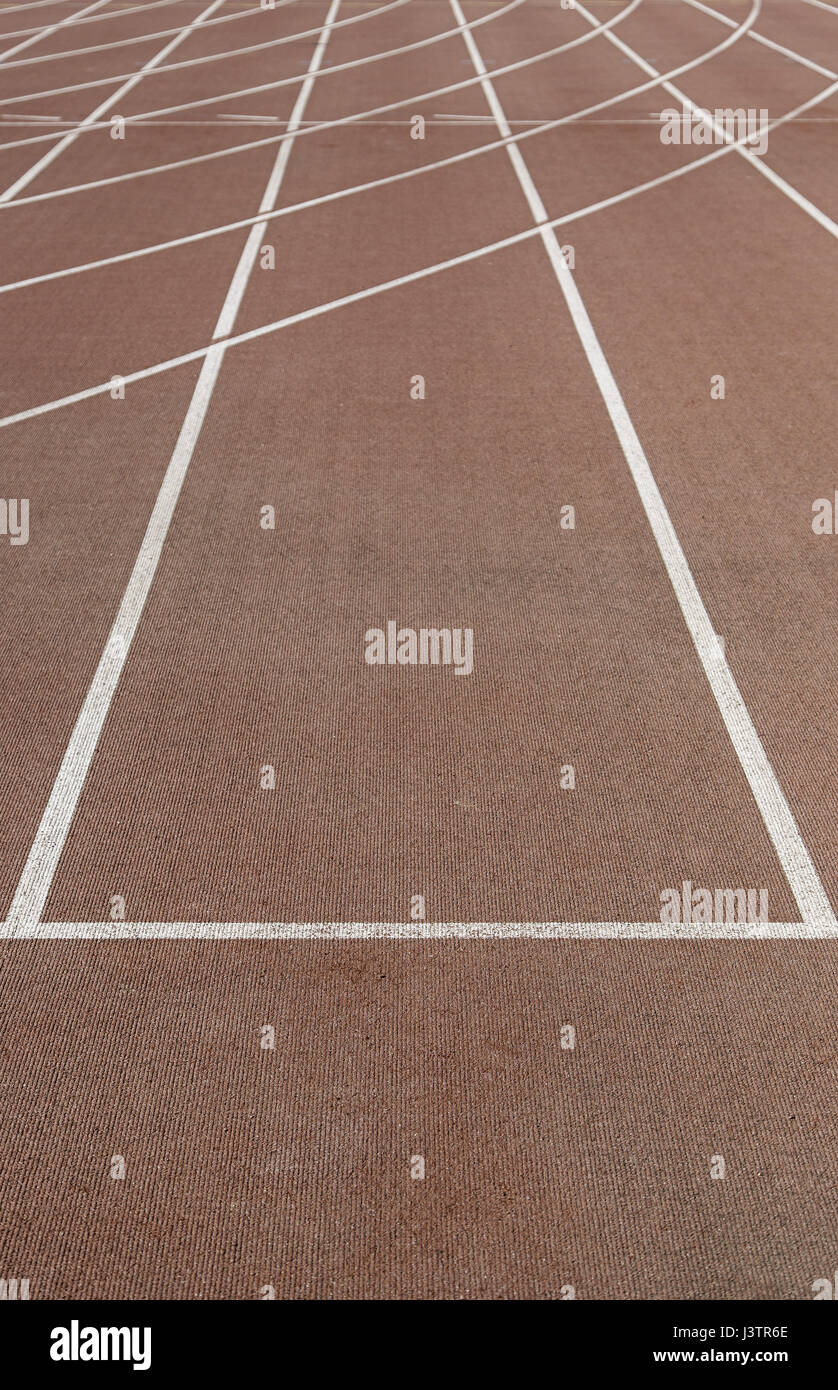 Running track, outdoor sporting detail, running equipment Stock Photo ...