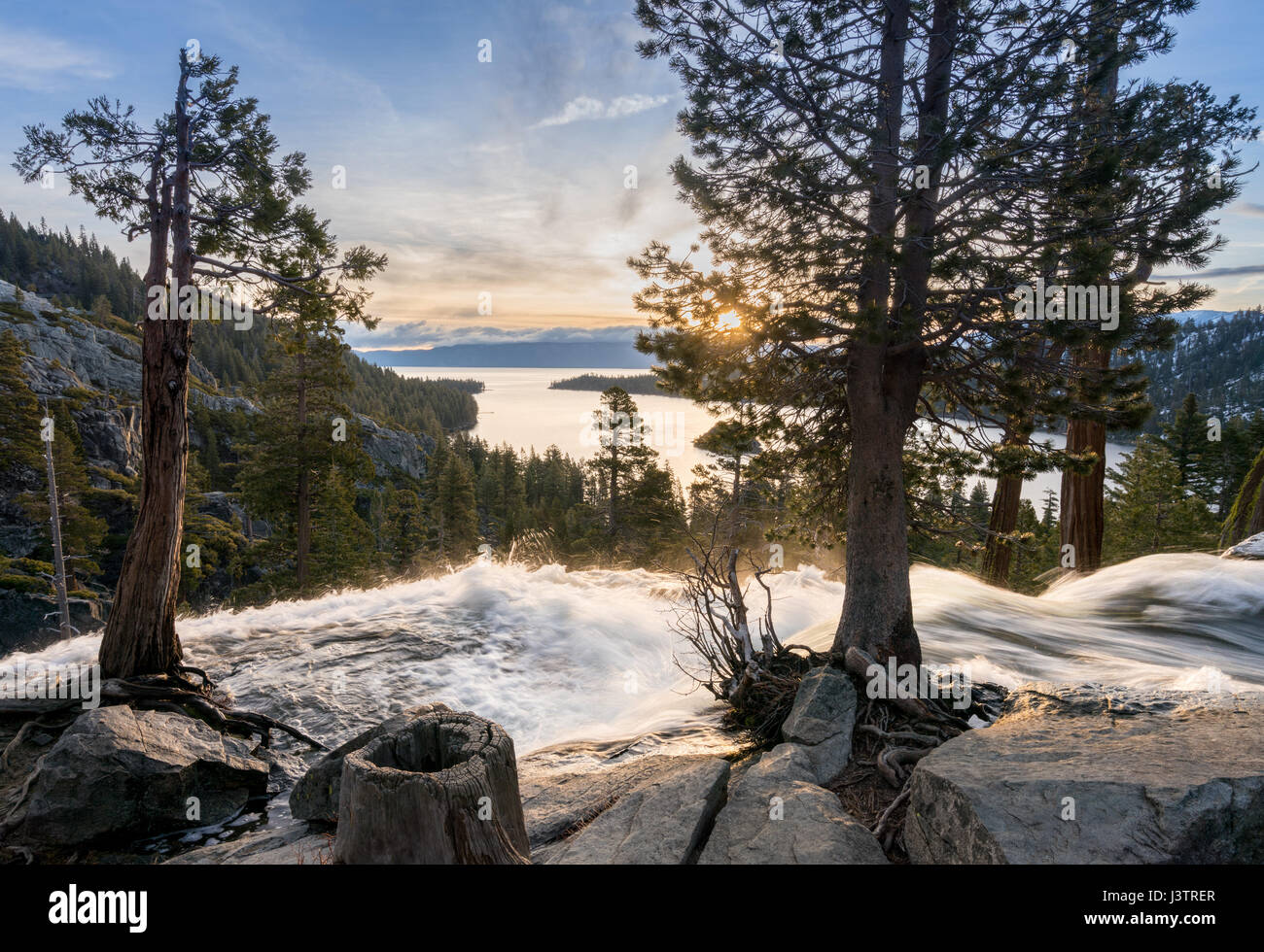 Emerald Bay on Lake Tahoe with Lower Eagle Falls Stock Photo - Alamy