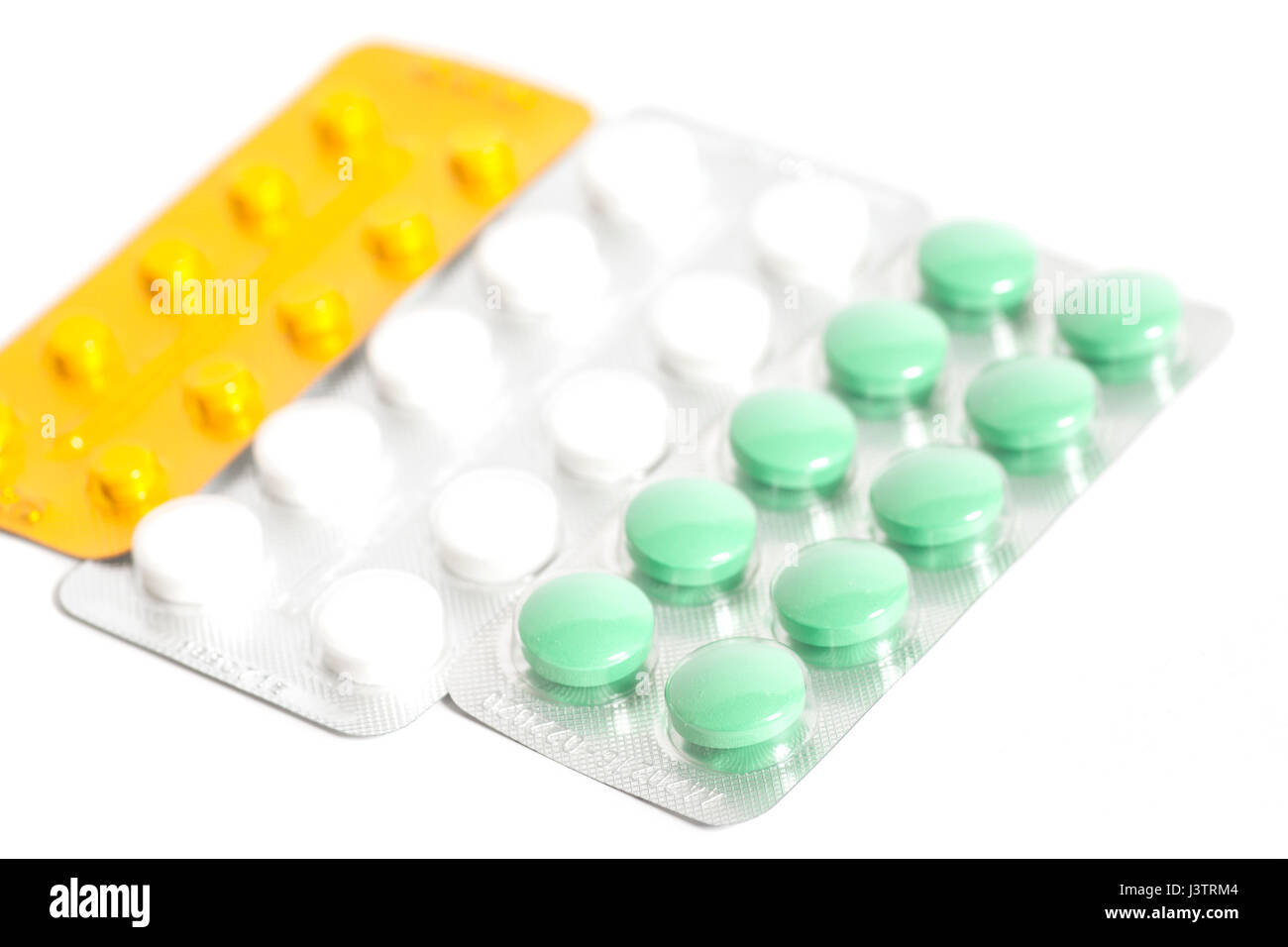 Tablets in blister packs isolated on white Stock Photo - Alamy