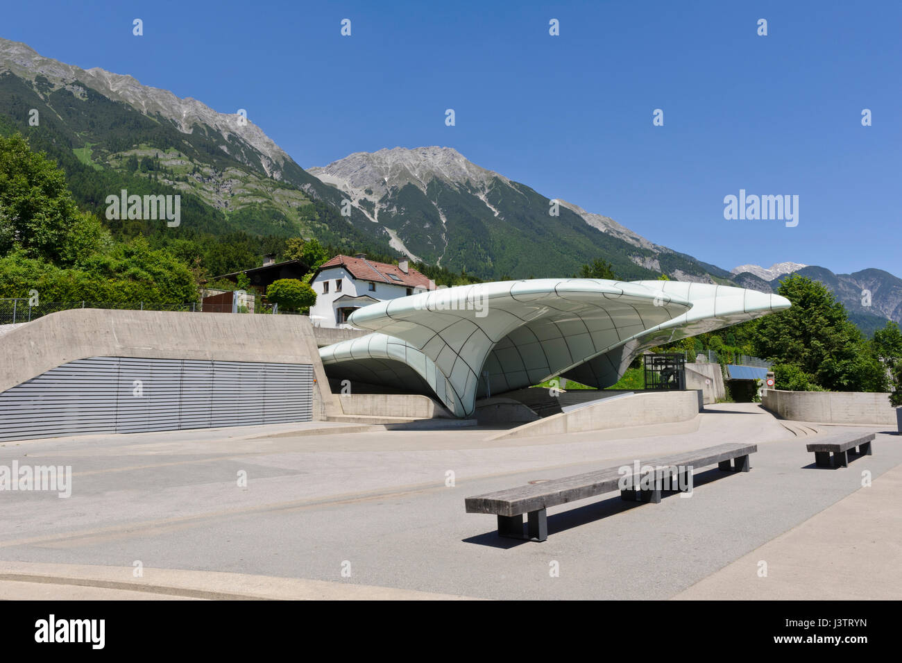 The exterior of the Hungerburg Funicular Station, Tirol, Austria Stock ...