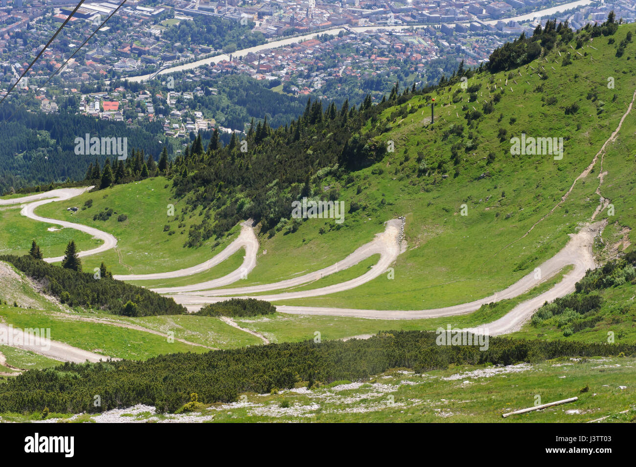 A Panoramic scenery from the Seegrube Restaurant, Tirol, Austria Stock ...