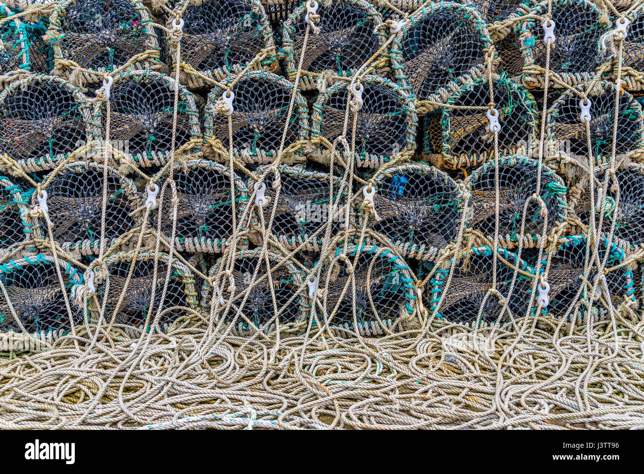Lobster nets at Tobermory harbour Stock Photo - Alamy