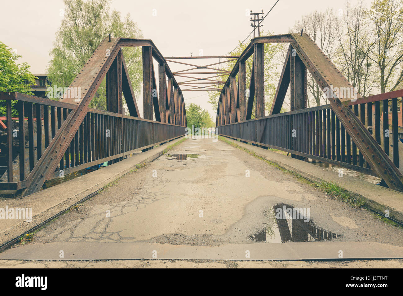 View of the old historical steel bridge Stock Photo - Alamy