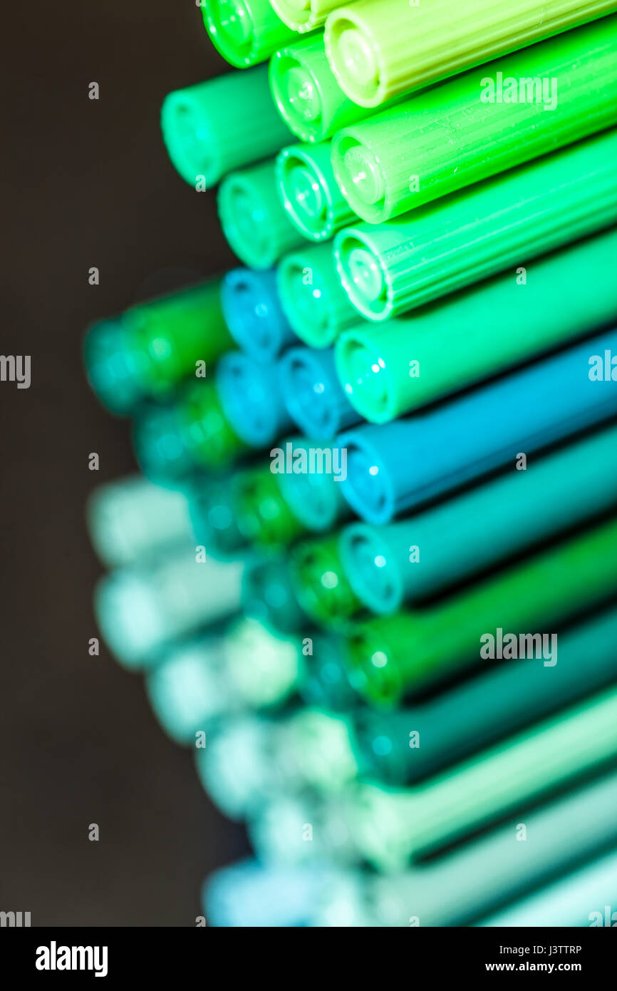 lot of felt-tip colour pens stack Stock Photo - Alamy
