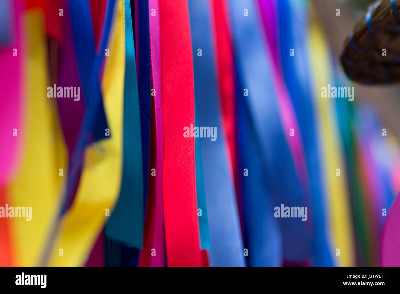 Variety of satin ribbons in different colors and lengths Stock Photo ...