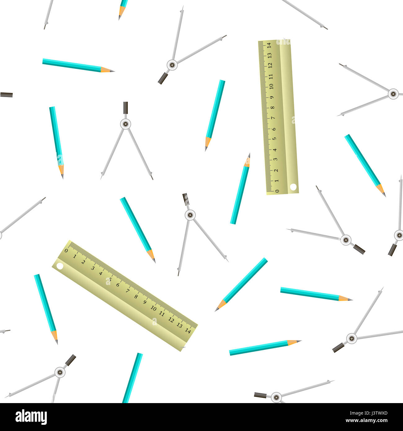 Wood Rulers Seamless Pattern Stock Photo - Alamy