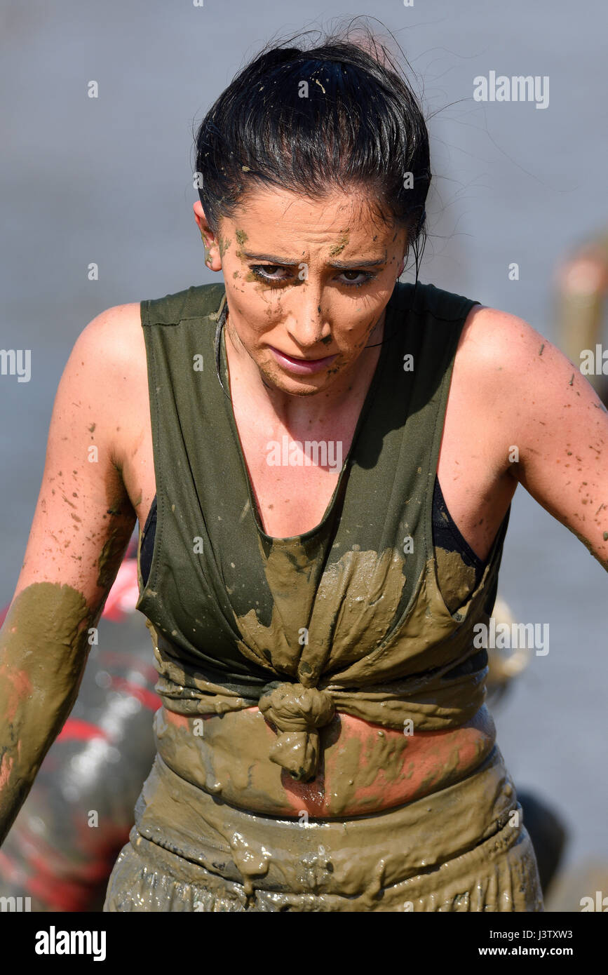 Mad Maldon Mud Race competitor covered in mud, suffering from racing ...