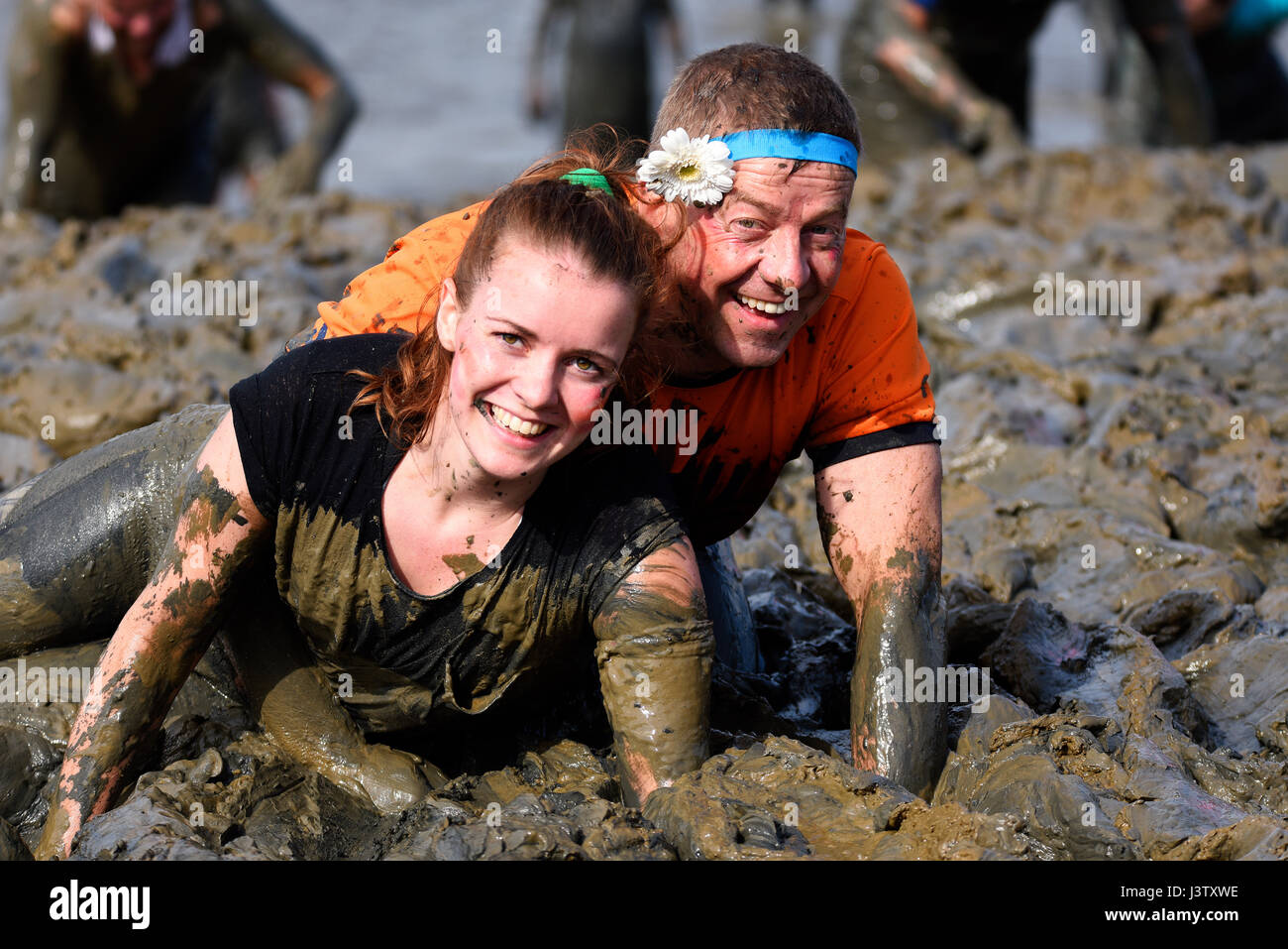 Mad Maldon Mud Race competitors covered in mud from racing through and ...