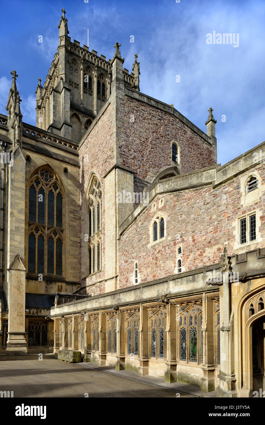 Bristal Cathedral Cloister Walkway and central Tower Stock Photo - Alamy